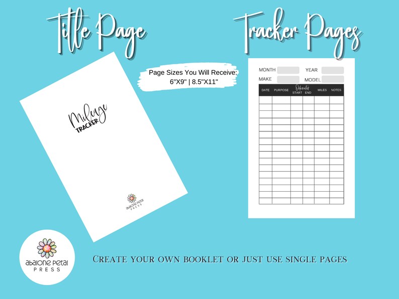 Mileage Log Book Printable – Vehicle Mileage Tracker for Taxes ...