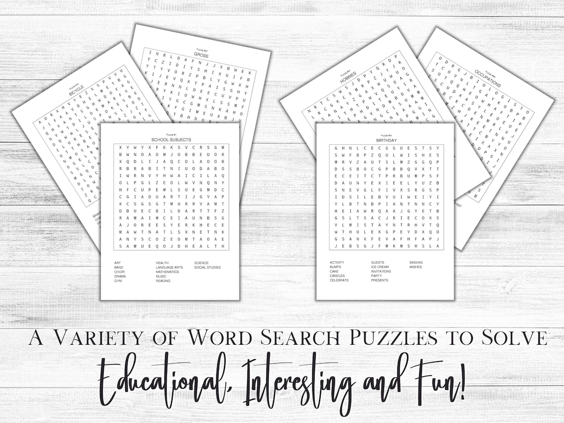 Word Search Printable for Boys 9-12, Kids Wordsearch, Kid Word Search ...