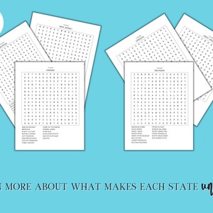 The 50 United States Word Search Printable, Word Searches for Adults ...