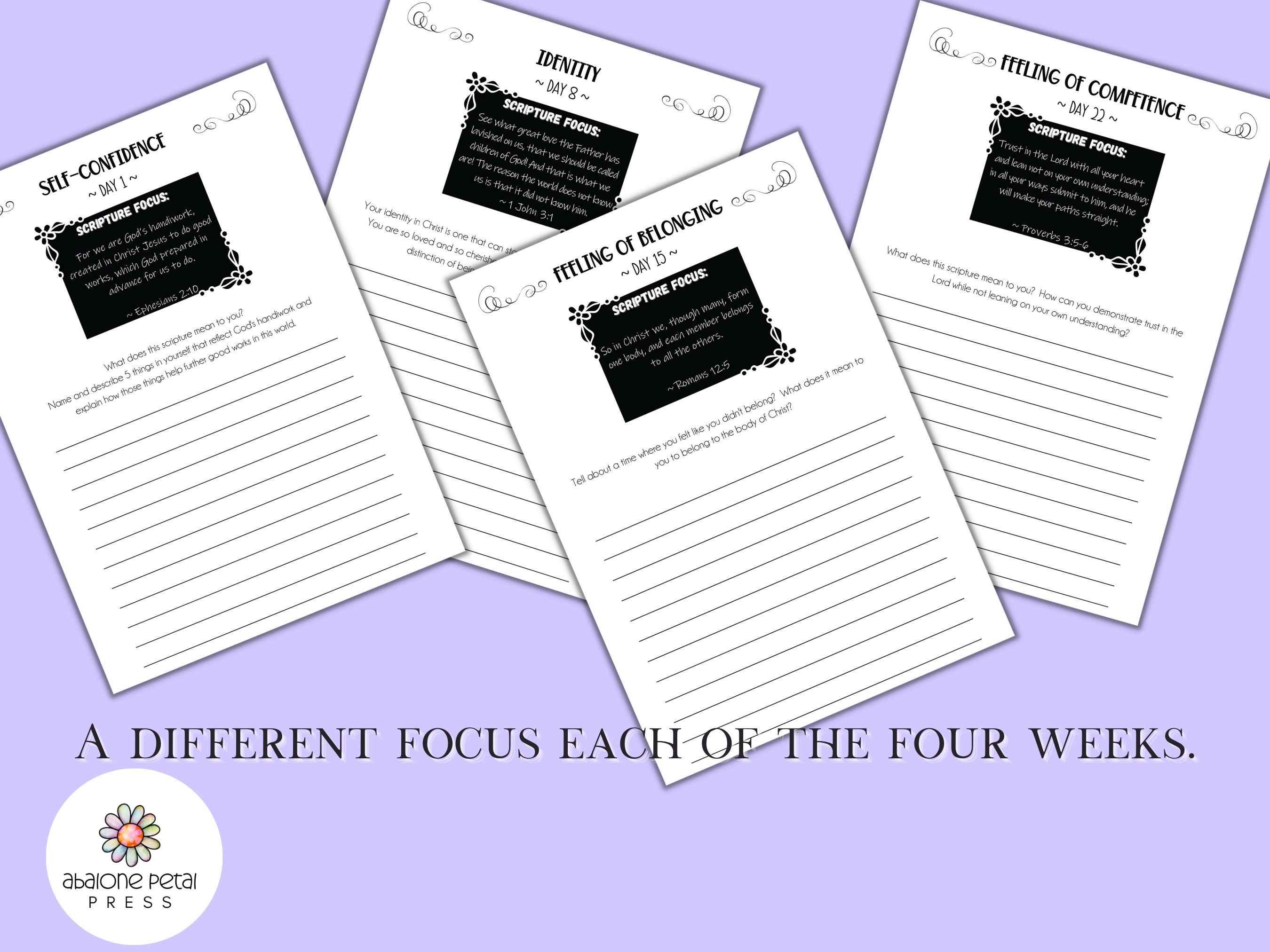 Christian Self-esteem Journal Printable for Women, Self-love and ...