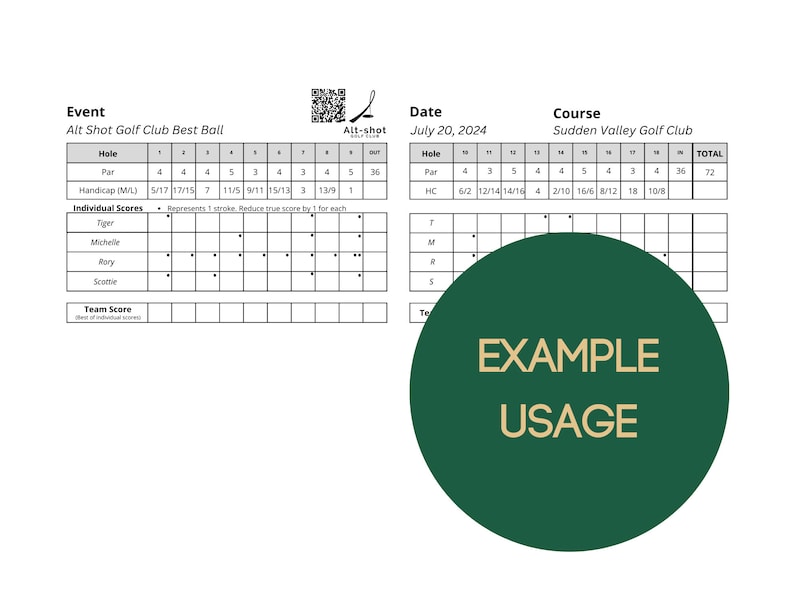 BEST BALL: Golf Printable Scorecard - Etsy