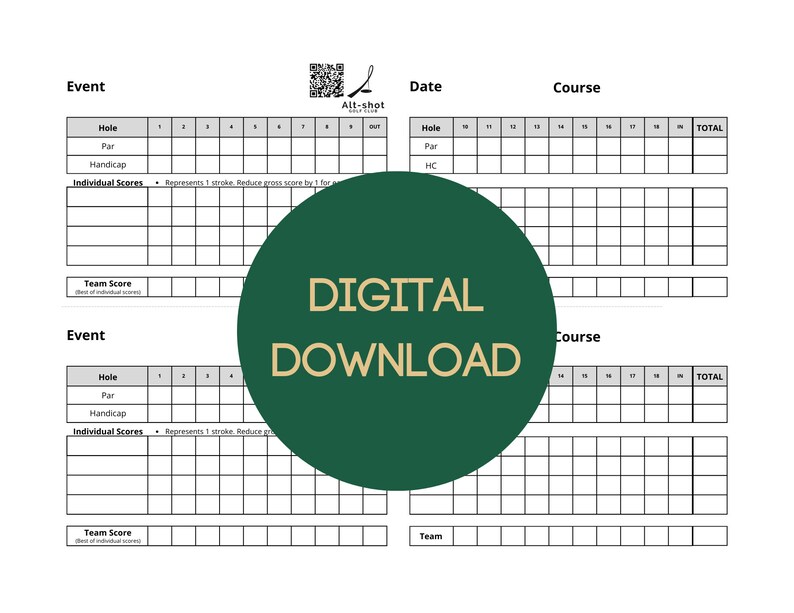 BEST BALL: Golf Printable Scorecard - Etsy