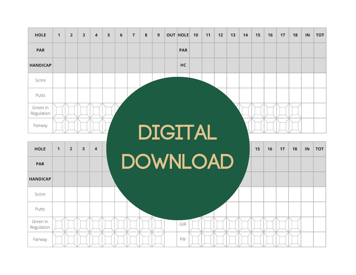 Standard Stats: Golf Printable Scorecard and Tracker - Etsy