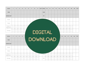 Advanced Stats: Golf Printable Scorecard and Tracker - Etsy
