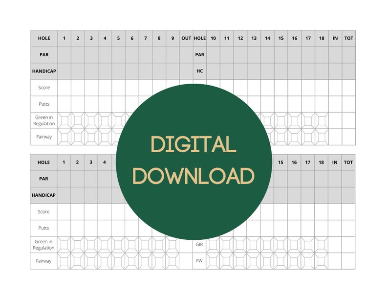 Standard Stats: Golf Printable Scorecard and Tracker - Etsy