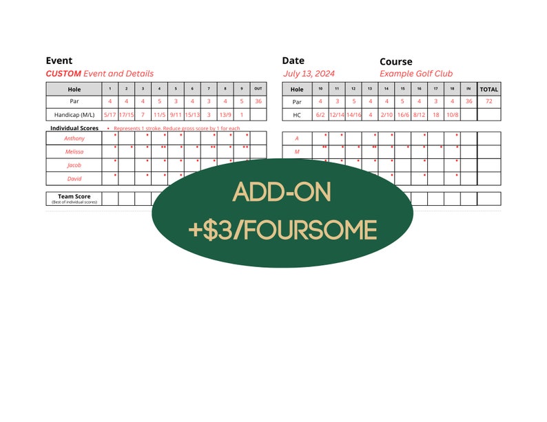 BEST BALL: Golf Printable Scorecard - Etsy