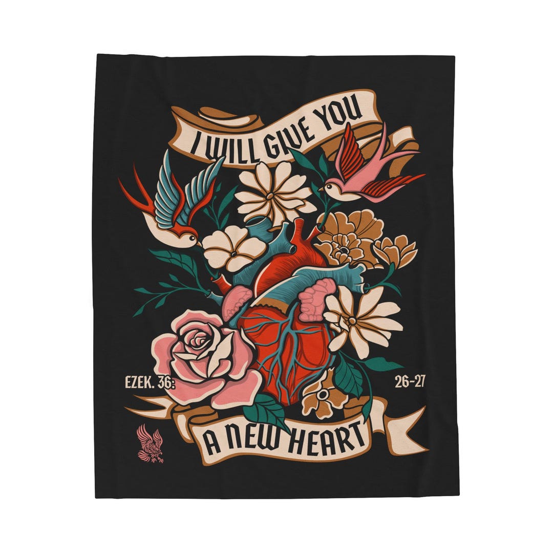 Neo Traditional Tattoo Throw Blanket - Christian Merch - Bible Verse ...