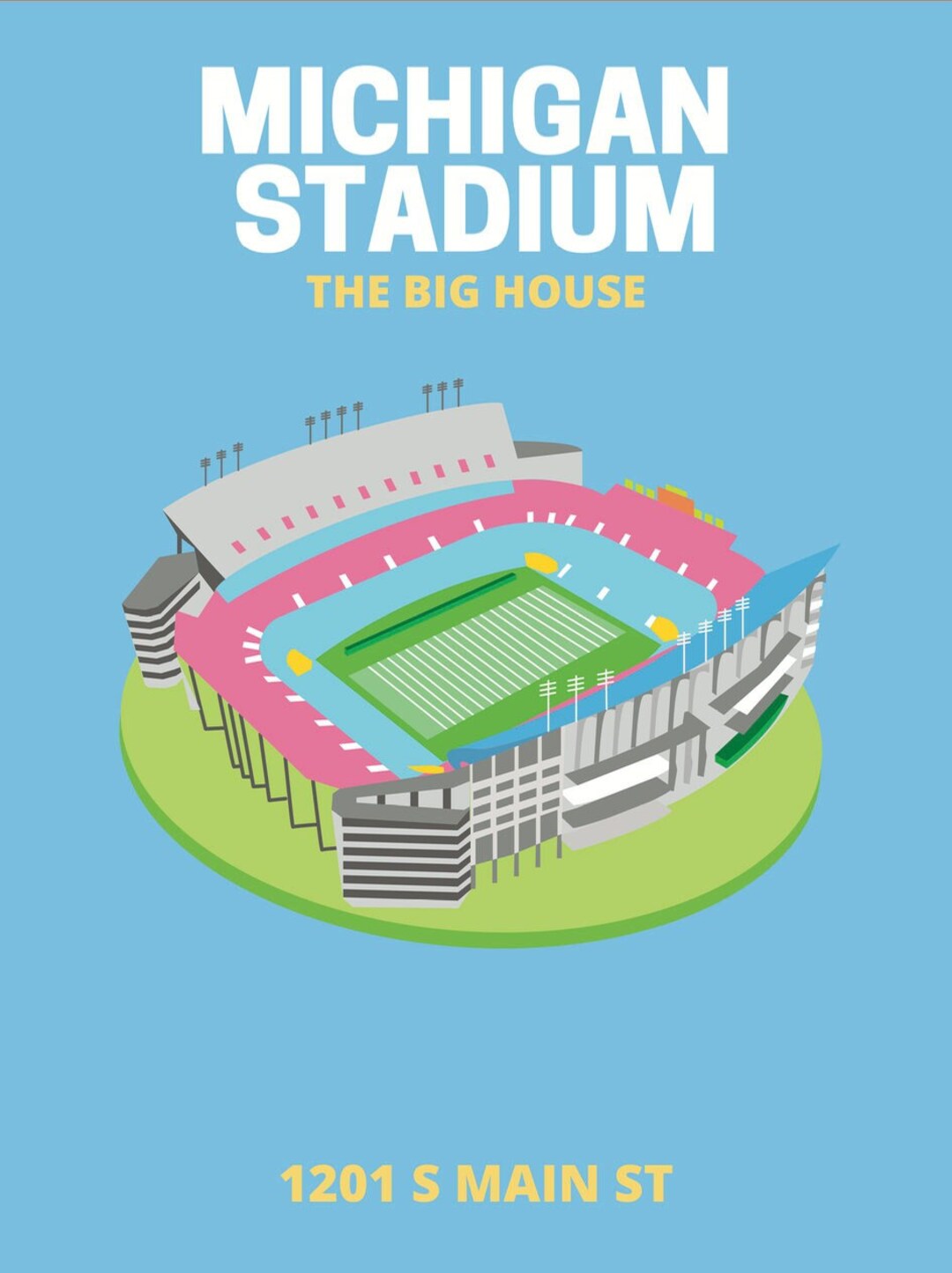 Michigan Football Stadium Poster - Etsy