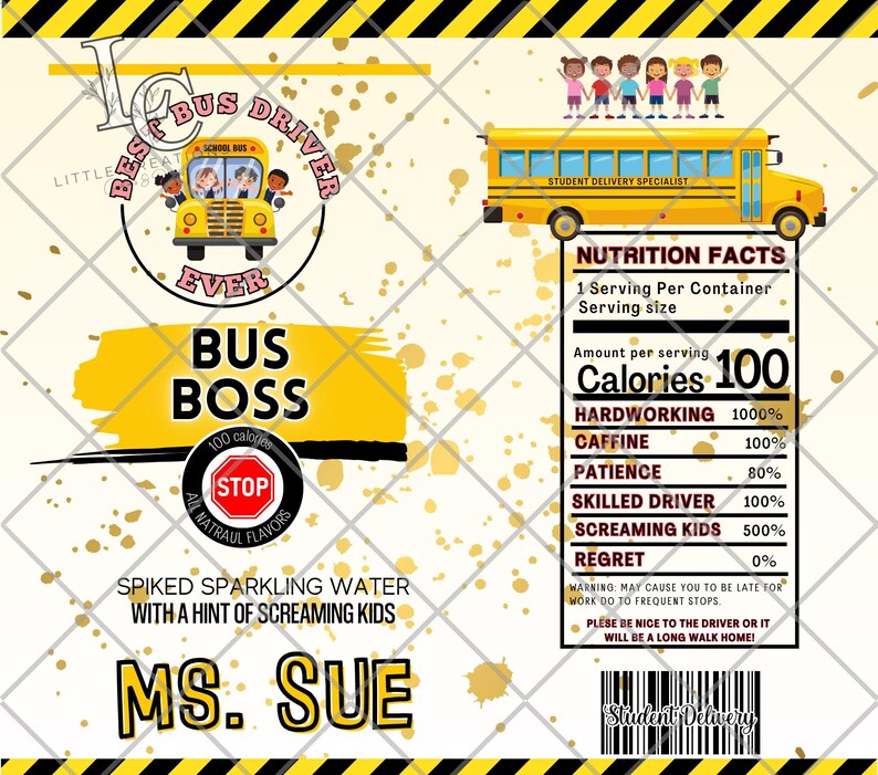 20 Oz Tumbler, School Bus Driver, White Claw, Sublimation, Bus Boss - Etsy