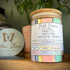 POSTAL WORKER Gift Jar, Delivery Gift, Bible Verses for Postal Workers ...