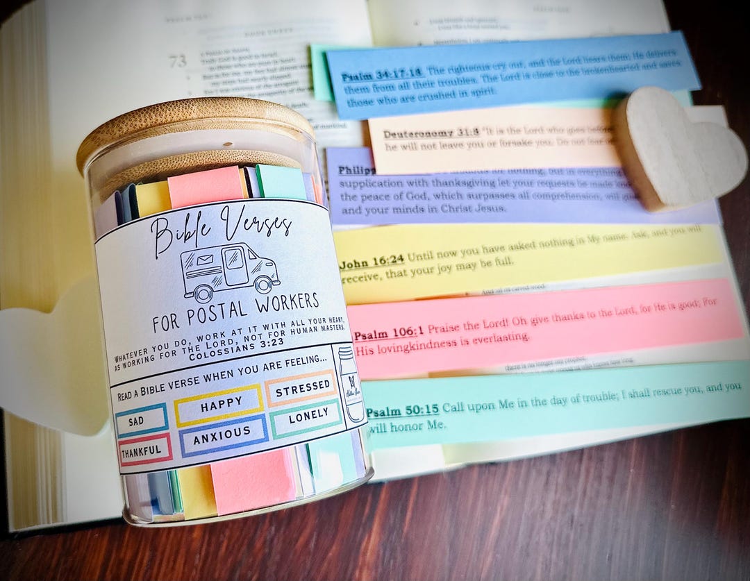 POSTAL WORKER Gift Jar, Delivery Gift, Bible Verses for Postal Workers ...