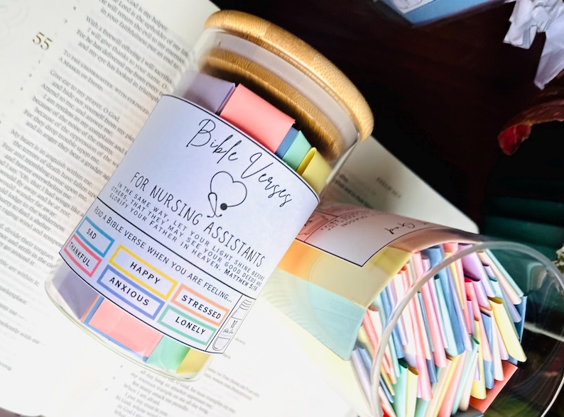 NURSE Bible Verse Jar, Scriptures for Nurses, Nursing School Graduation ...