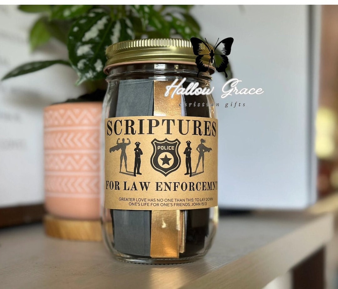 Law Enforcement Scripture Jar, Police Officer Gift, Christian Gift ...