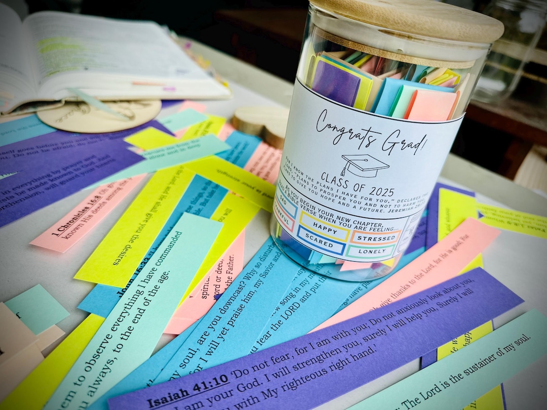 Graduation Gift, Bible Verses for Graduate, New Grad Jar, Graduation ...