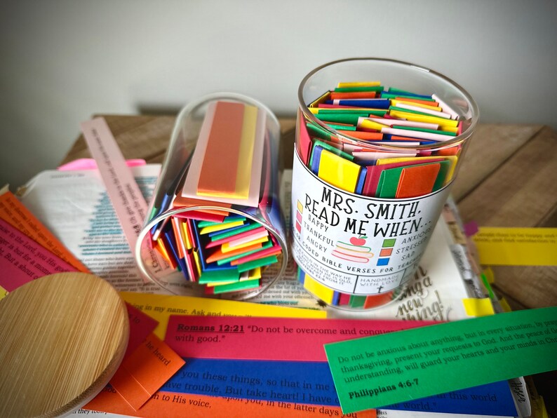 Teacher Bible Verse Jar, Emotions and Feelings, Read Me When, Teacher ...