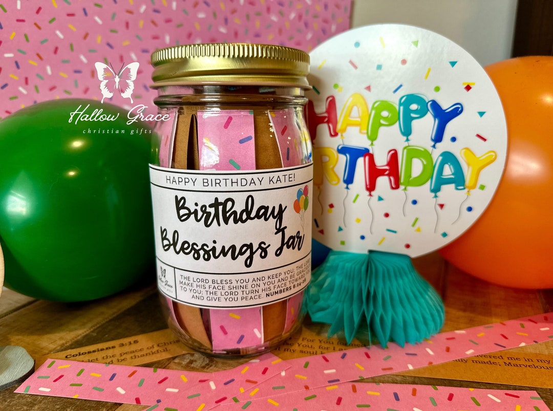 Handmade Birthday Blessing Scripture Jar, Christian Gift - Etsy