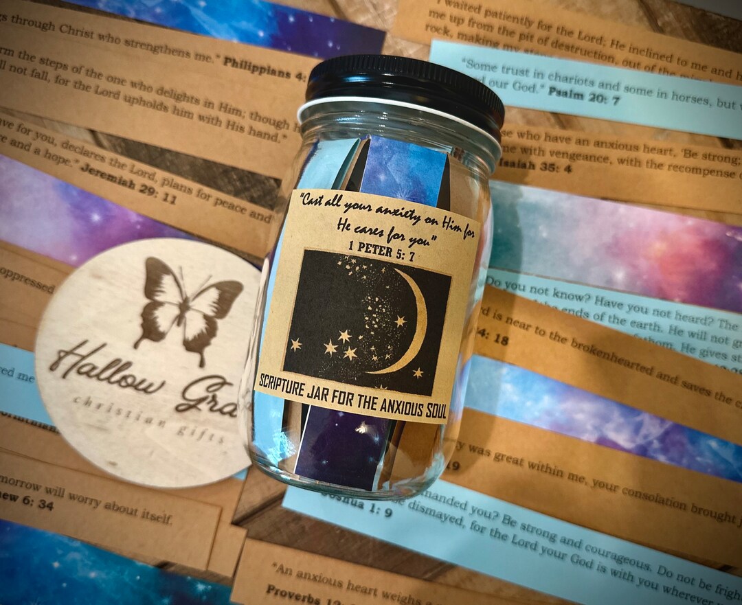 ANXIETY JAR, Bible Verse Jar, God’s Encouraging Word, 51 Bible Verses ...