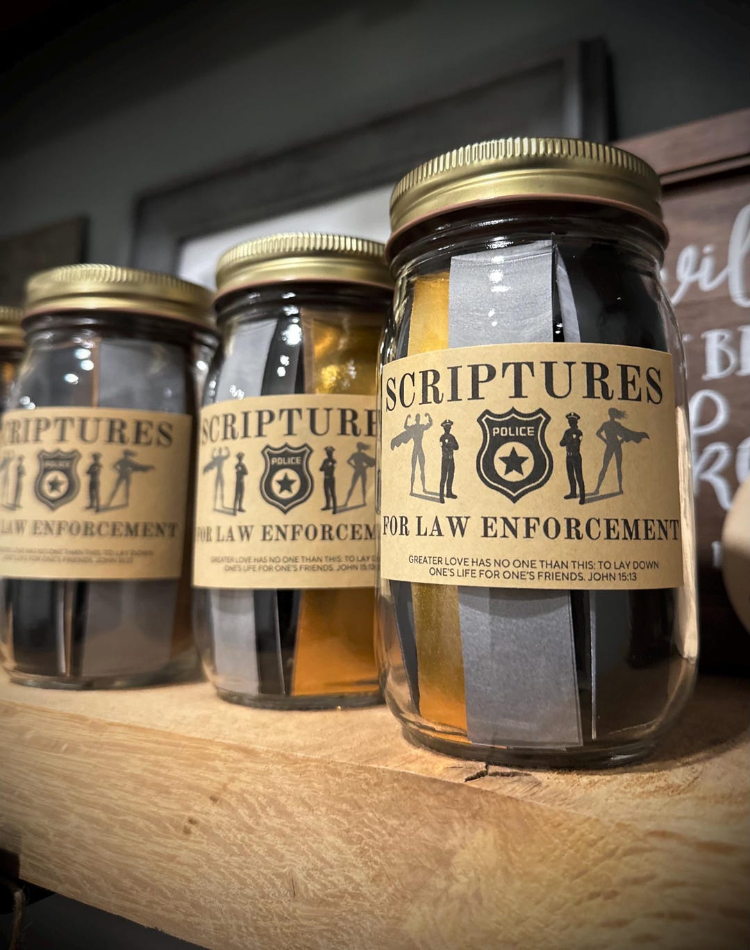 Law Enforcement Scripture Jar, Police Officer Gift, Christian Gift ...