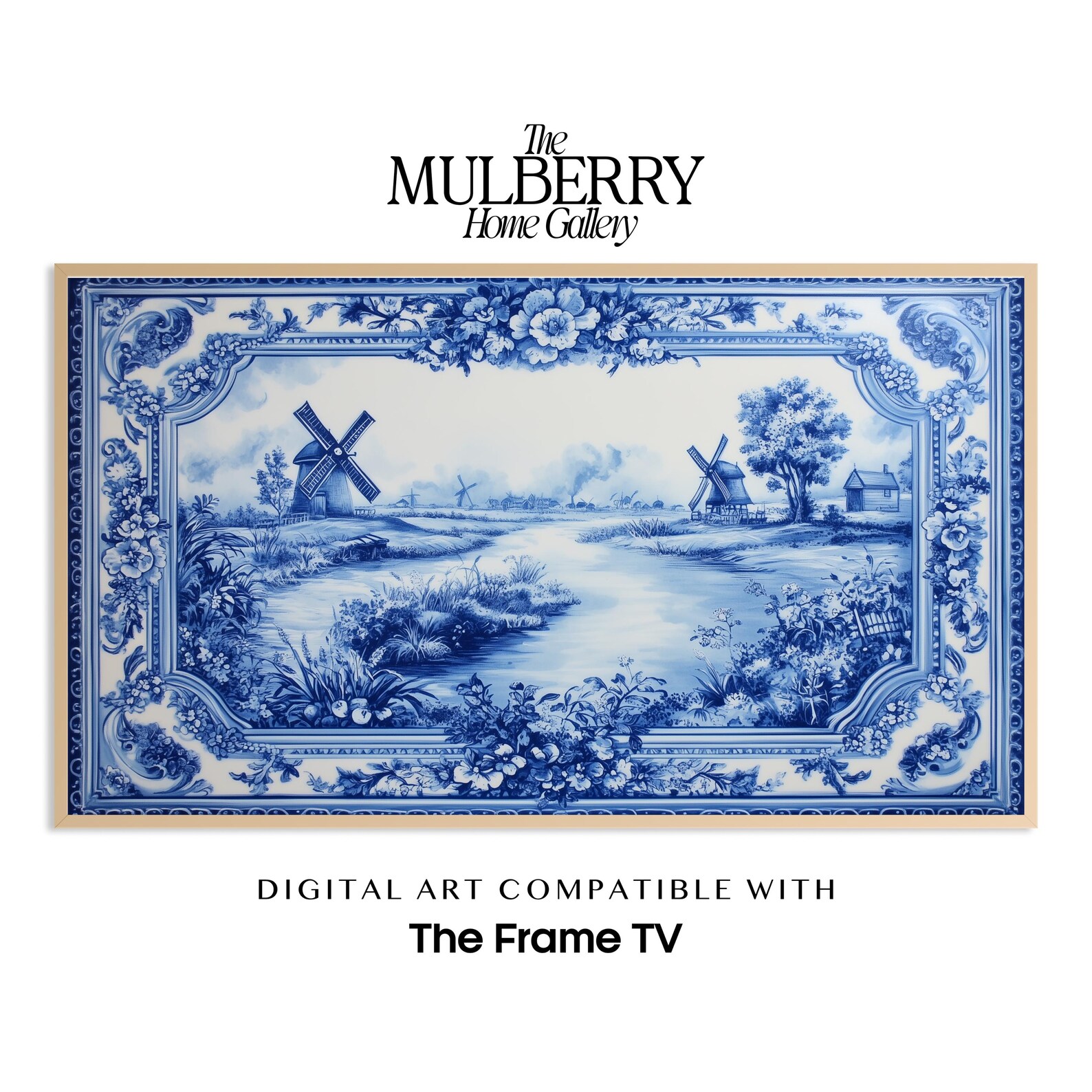 Blue Delft Art for Samsung Frame TV | Dutch China Style Digital ...