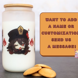 Hutao Genshin Impact Pyro Inspired Frosted Glass Tumbler | Gifts for ...