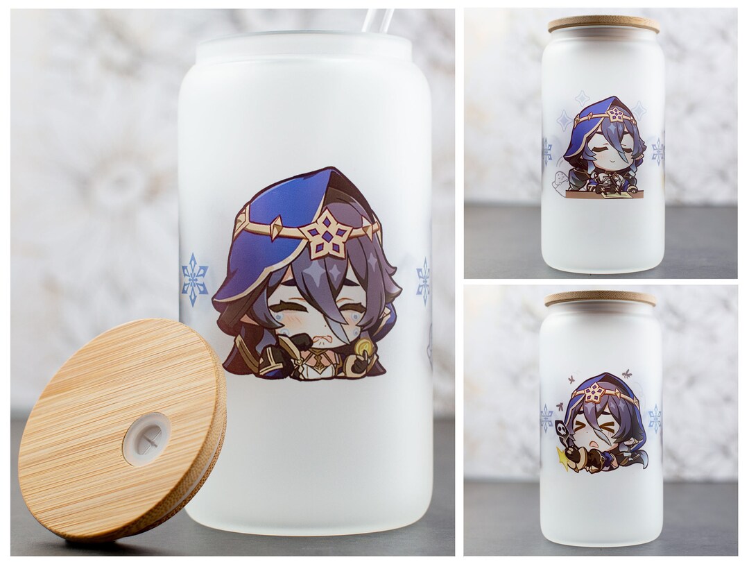 Layla Genshin Impact Cryo Inspired Frosted Glass Tumbler | Gifts for ...