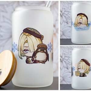 Freminet Genshin Impact Cryo Inspired Frosted Glass Tumbler Gifts for ...