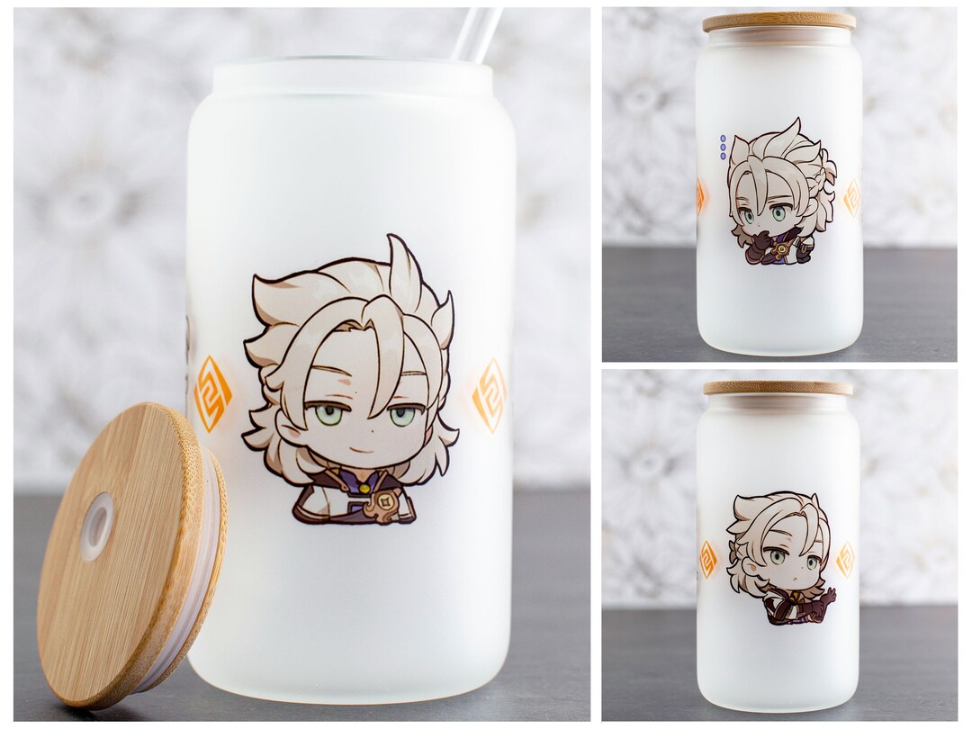 Albedo Genshin Impact Geo Inspired Frosted Glass Tumbler | Gifts for ...