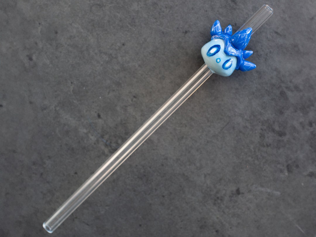 Cryo Slime Genshin Impact Inspired Handmade Glass Straw Gifts for ...