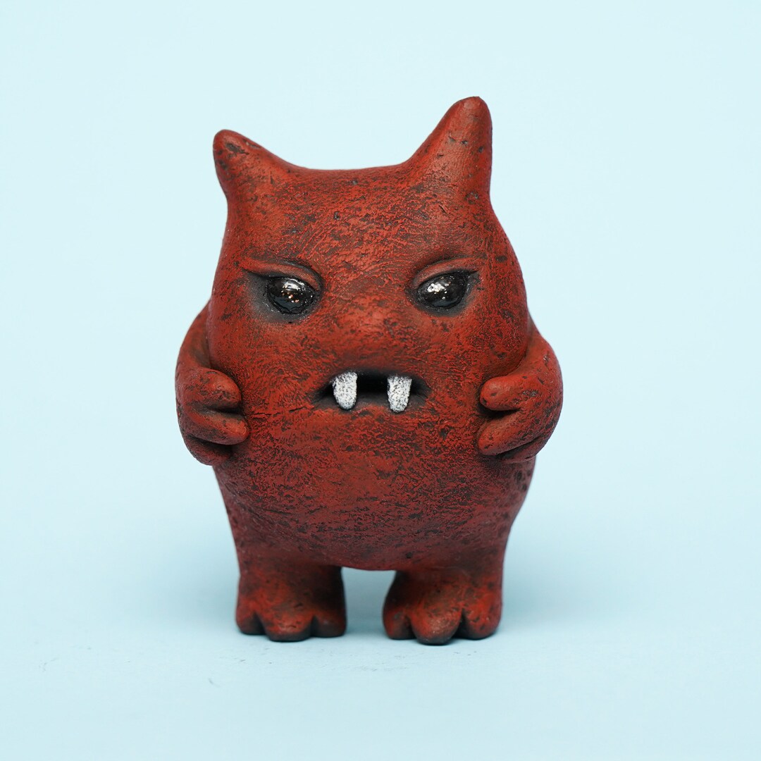 Little Red Devil Sculpture. Halloween Style Cute Monster for Home ...