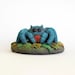 JUMPING SPIDER Figurine, Polymer Clay. Cute Blue Spider on Leaves ...