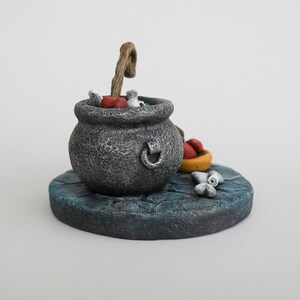 Polymer Clay Witch Cauldron Fantasy Figurine. Beautiful Colorful ...