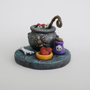 Polymer Clay Witch Cauldron Figurine: Spooky Halloween Decor - Etsy