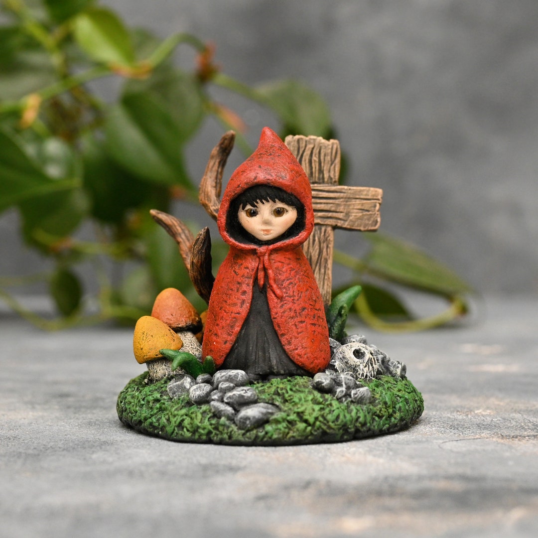 Little Red Riding Hood Figurine. Fairy Tale Character Miniature ...