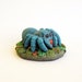 JUMPING SPIDER Figurine, Polymer Clay. Cute Blue Spider on Leaves ...