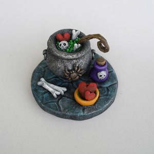 Polymer Clay Witch Cauldron Figurine: Spooky Halloween Decor - Etsy
