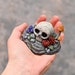 Handmade Creepy Skull Miniature, Polymer Clay & Resin, Roses and ...