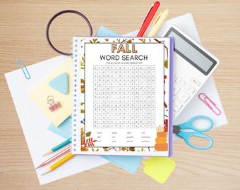 PRINTABLE! Fall Themed Wordsearch - Etsy