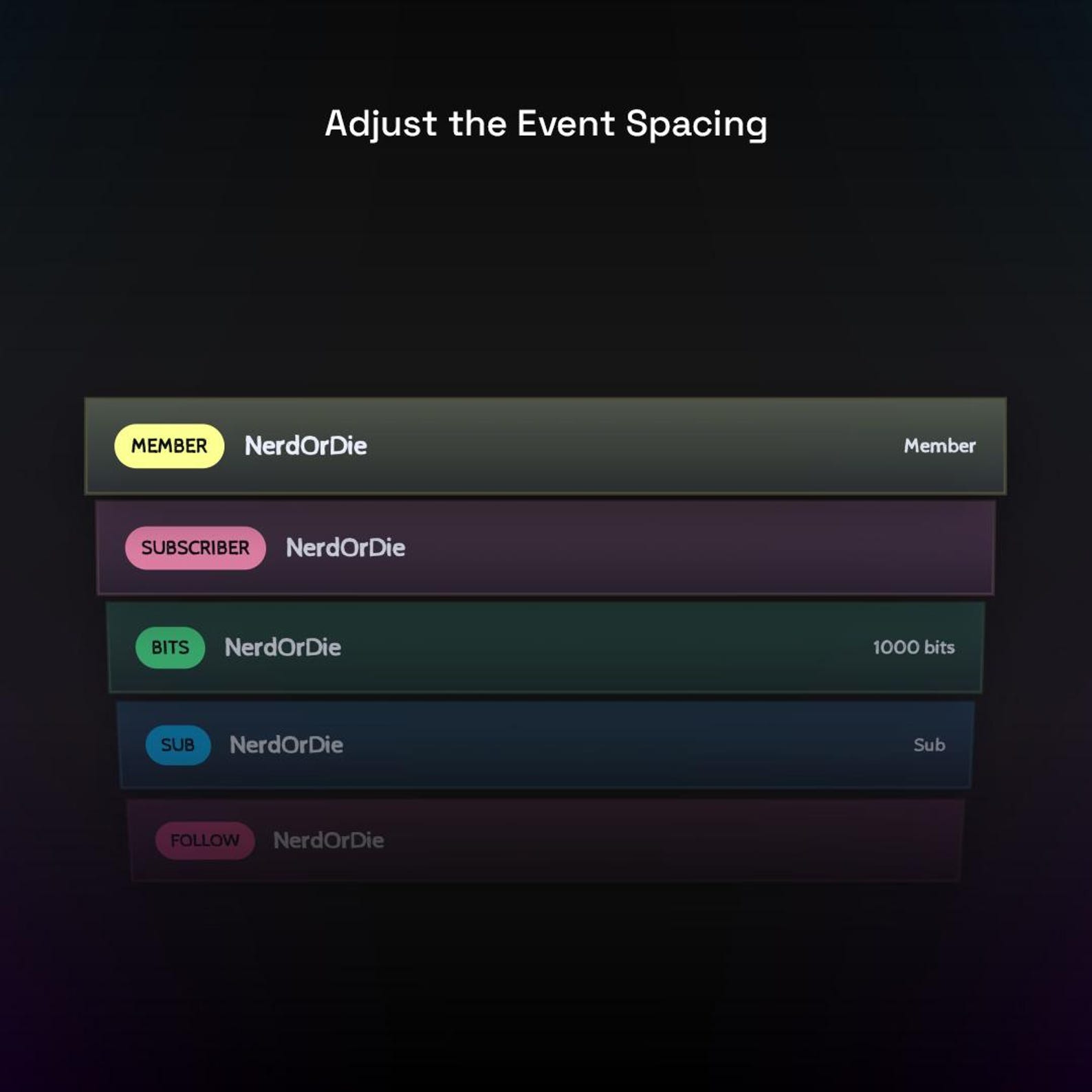 Stack3d - Customizable Animated Event Widget | Twitch, Kick & Youtube ...
