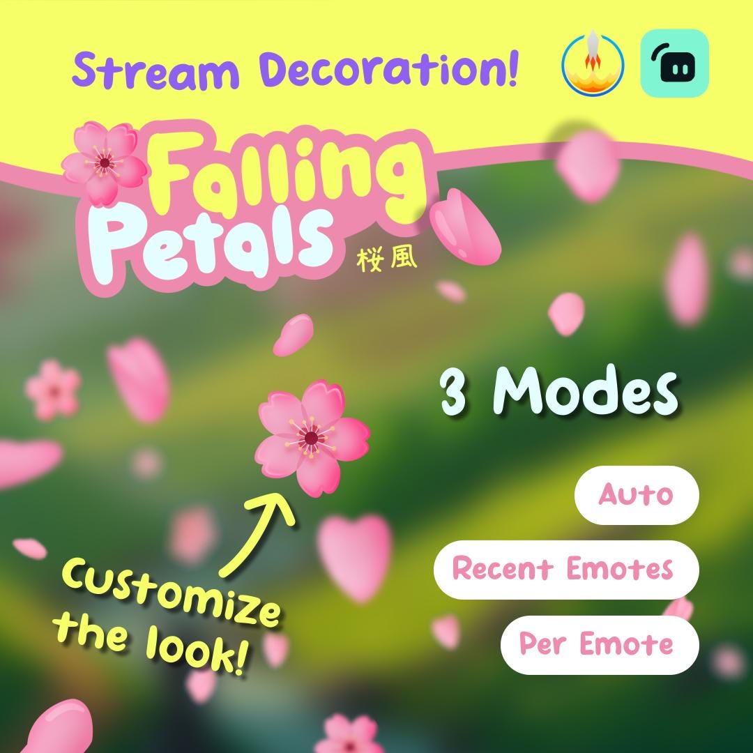 Blossom Breeze Stream Decoration - Falling Petals Twitch Chat Overlay ...
