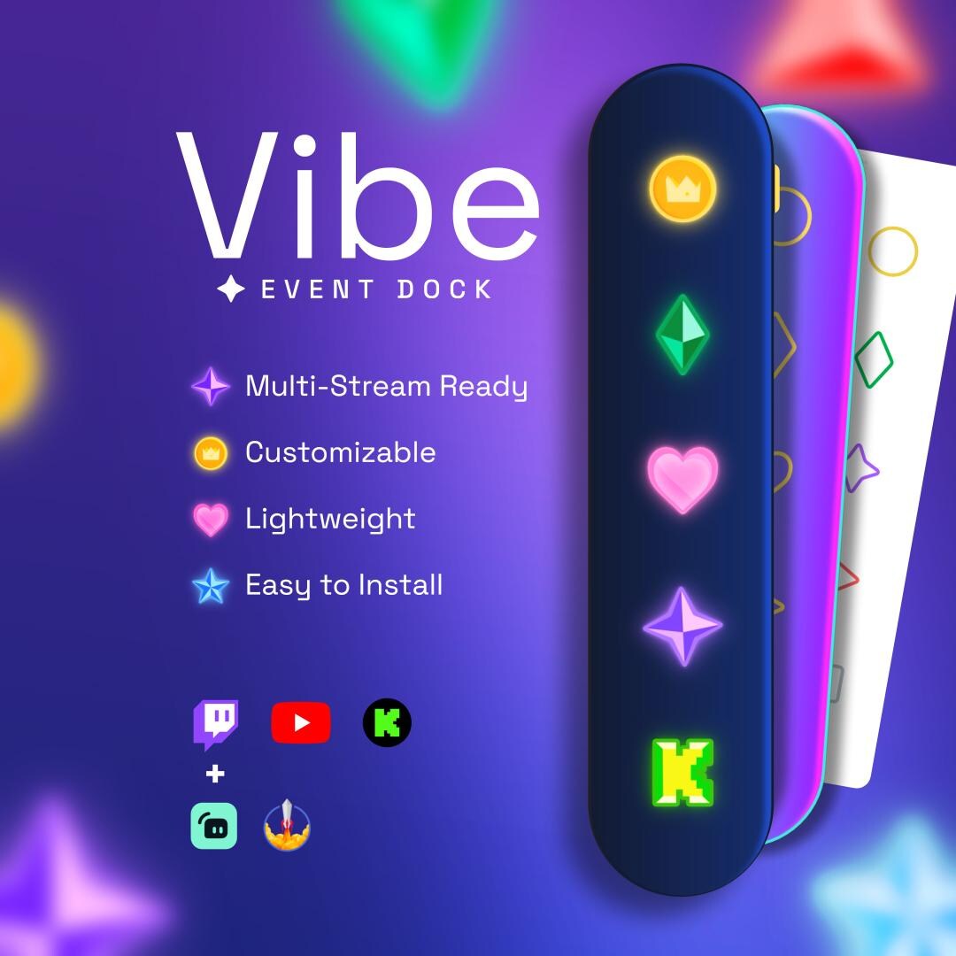 Vibe Dock Event Tracker Widget - All-in-one Animated Multistream Twitch ...