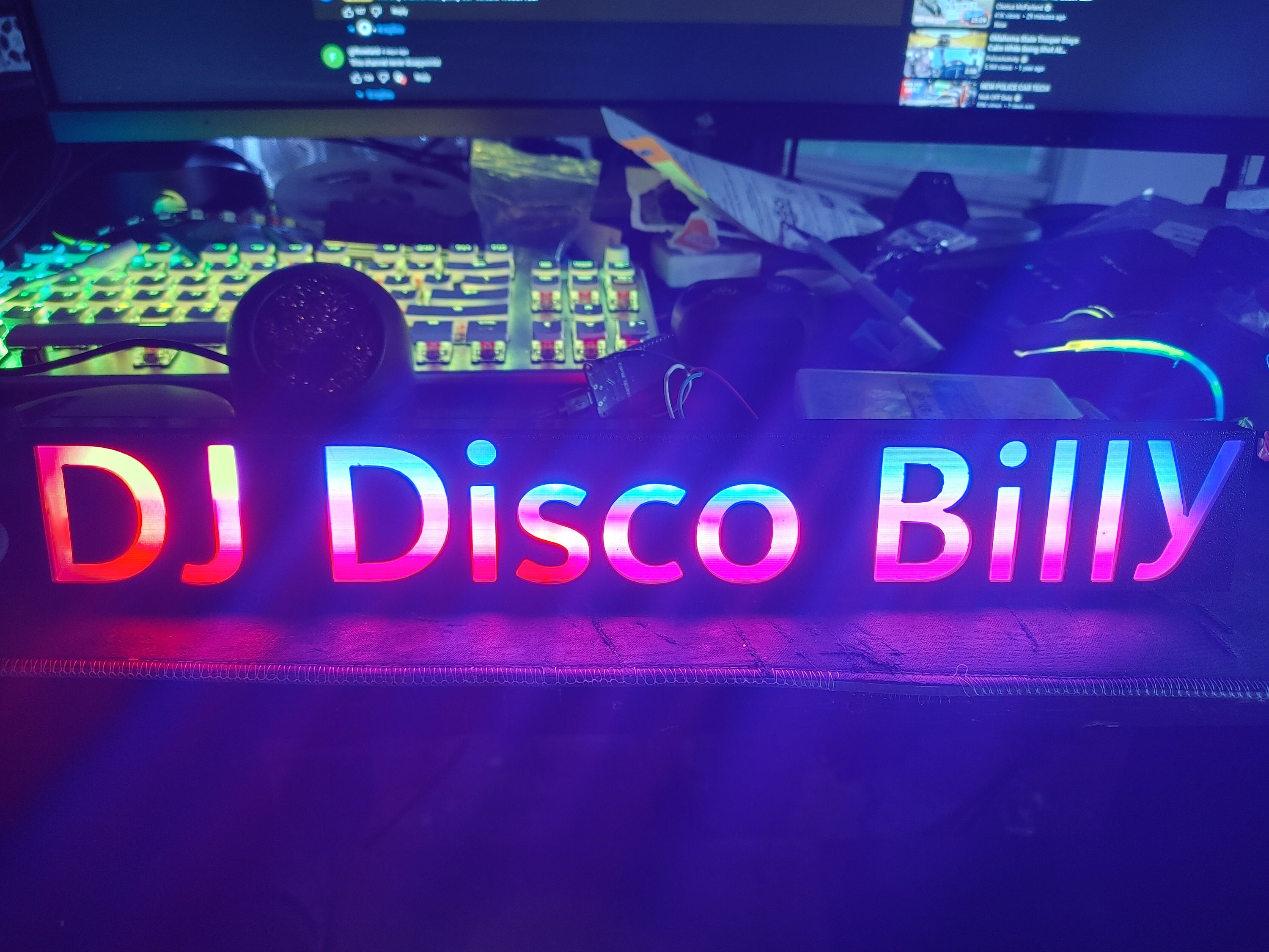 Rgb/single Color LED Name Sign your Name for Desk NEW Wifi Controller ...