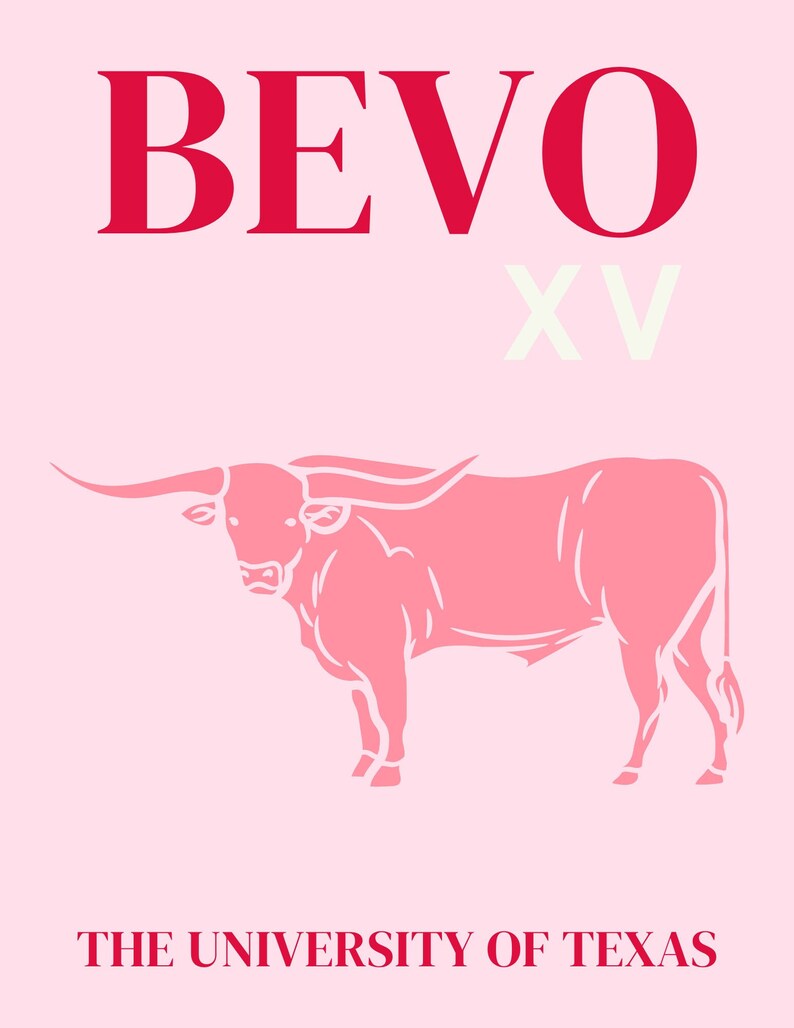 Texas Bevo Wall Art Print - Etsy
