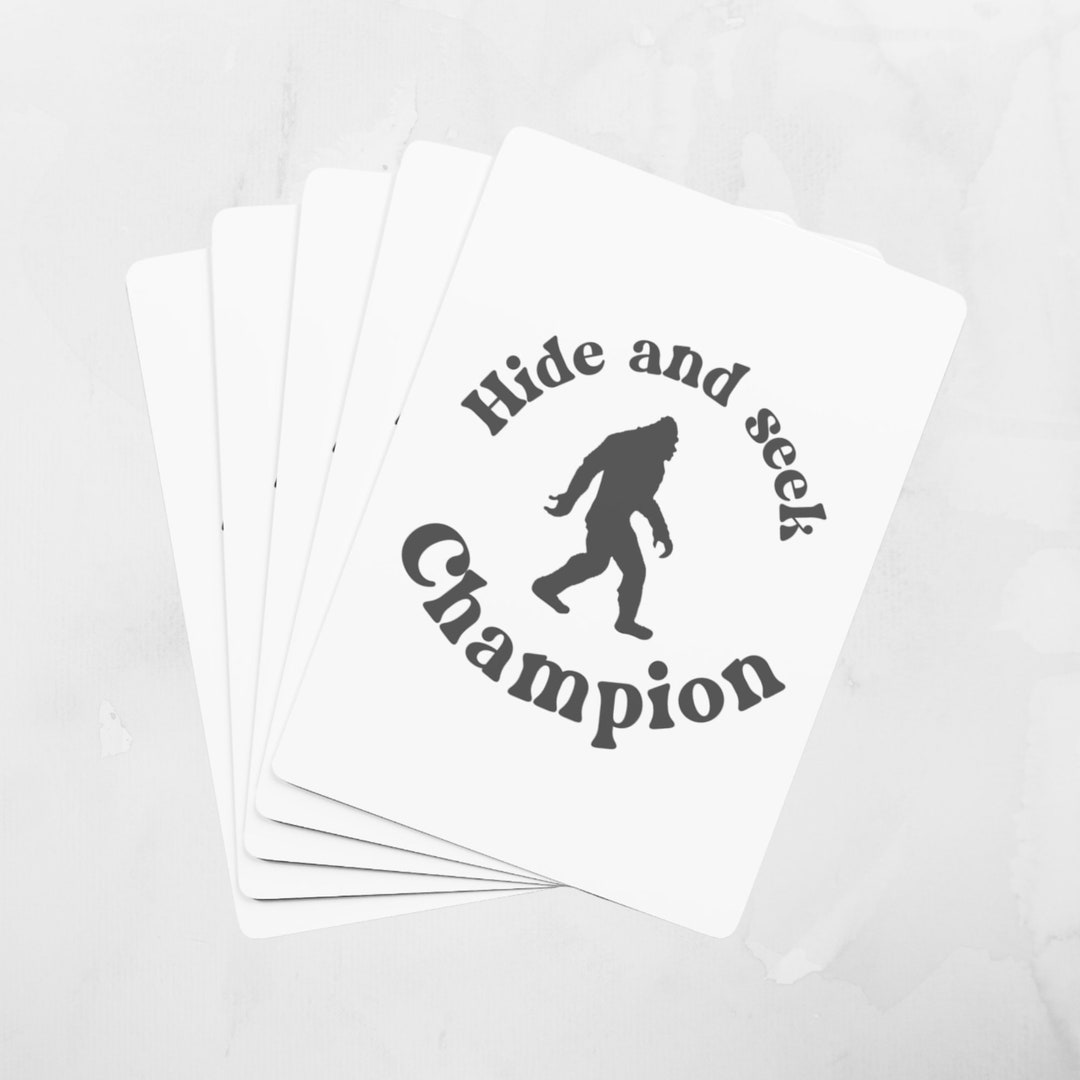 Bigfoot Hide and Seek Champion Custom Playing Cards, Funny Playing ...