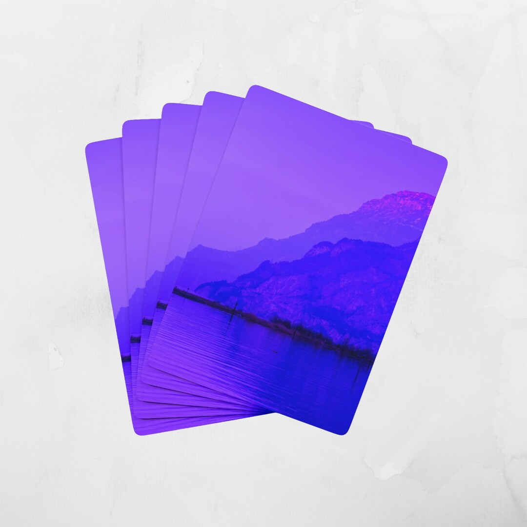 Purple Mountains Custom Playing Cards, Nature Themed Playing Cards ...