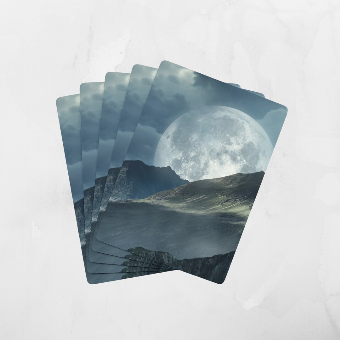 Full Moon Custom Playing Cards, Nature Playing Cards, Full Moon ...