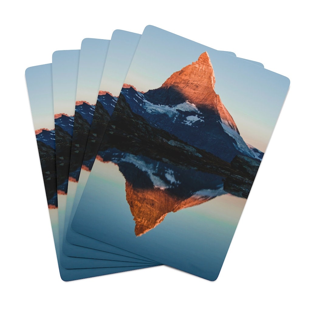 Orange Mountain Custom Playing Cards, Mountain and Water Scene, Nature ...