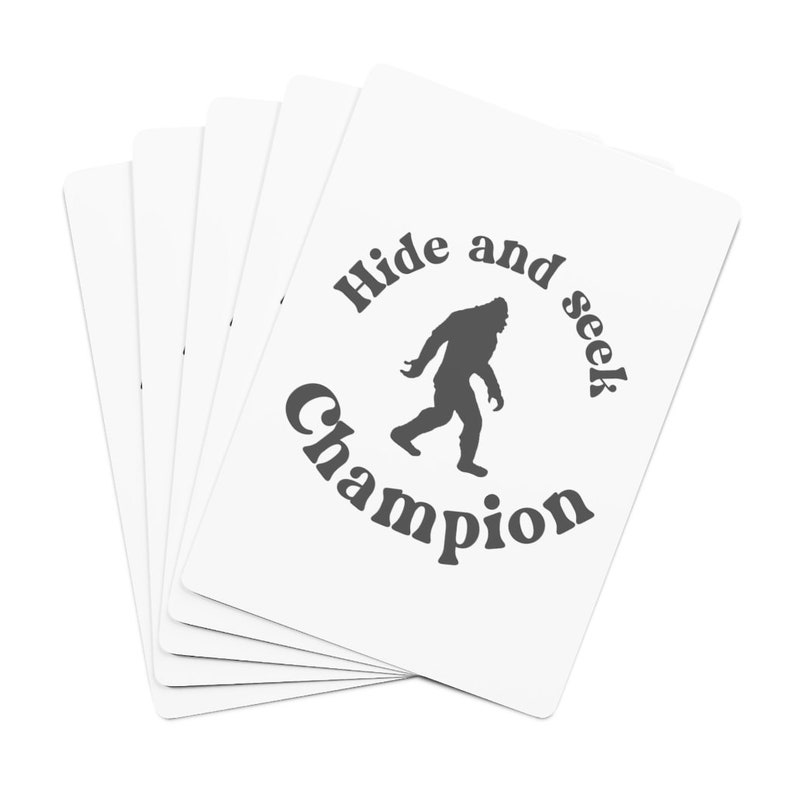 Bigfoot Hide and Seek Champion Custom Playing Cards, Funny Playing ...