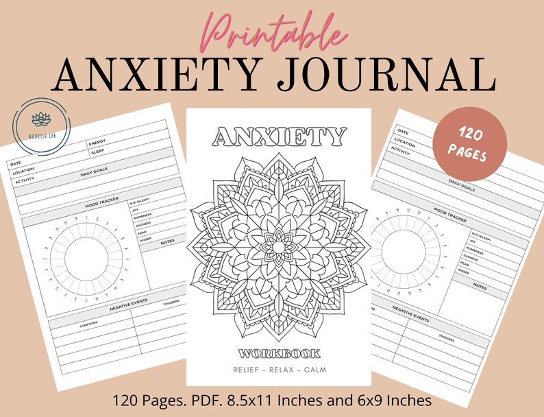 Anxiety Journal, Printable Anxiety Workbook, Anxiety Goodnotes, Anxiety ...