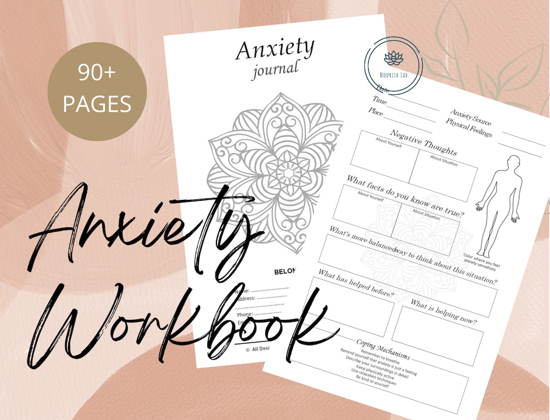 Printable Anxiety Journal Workbook | Mental Health Therapy Worksheets ...