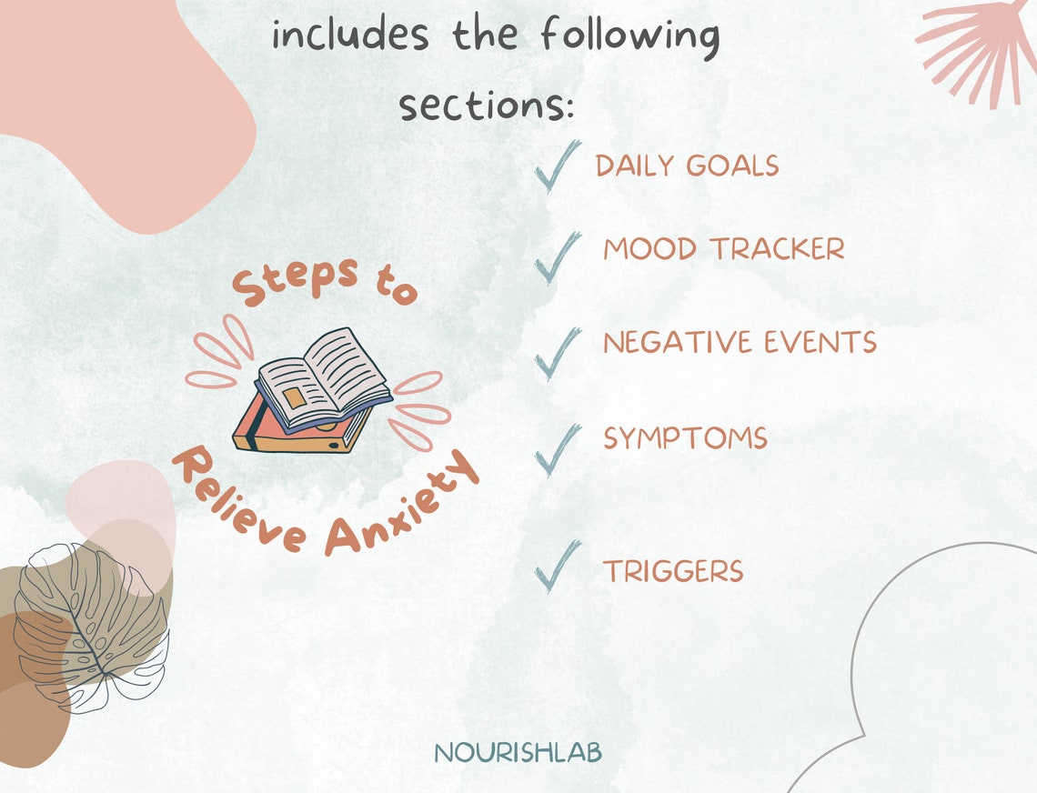 Anxiety Journal Printable Anxiety Workbook Anxiety - Etsy